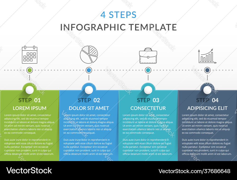 Infographic template with 4 steps Royalty Free Vector Image