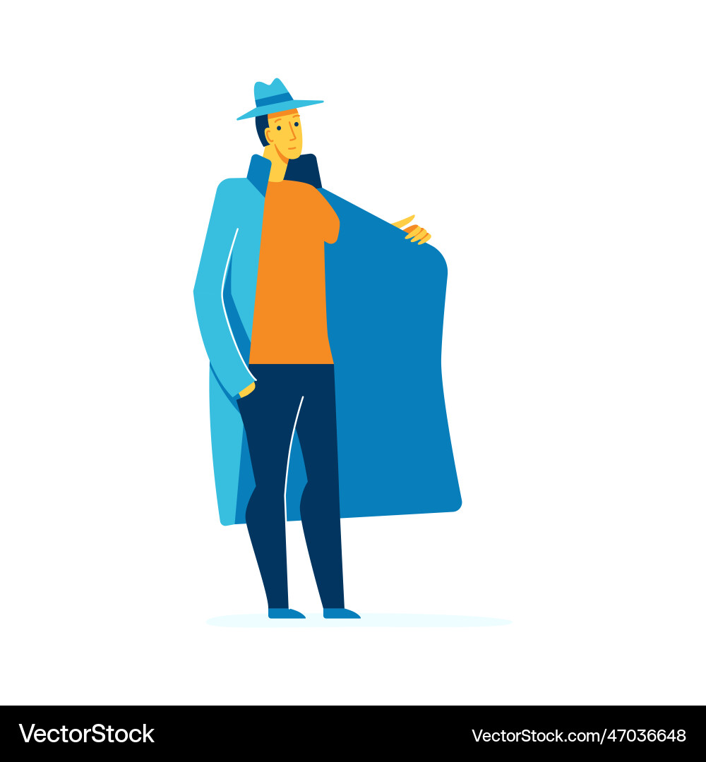 Male character in flat style Royalty Free Vector Image