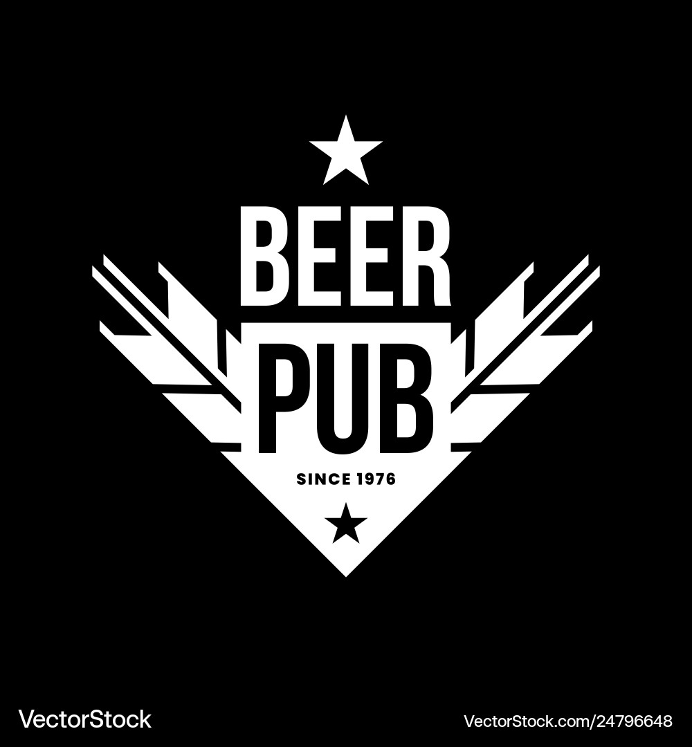 Modern craft beer drink logo sign for bar pub Vector Image