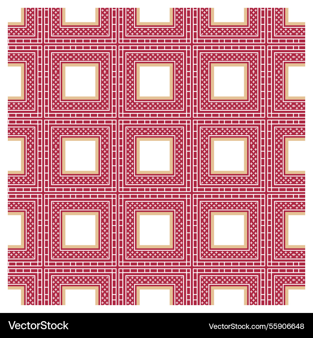 Red and White Maze Pattern Royalty Free Vector Image