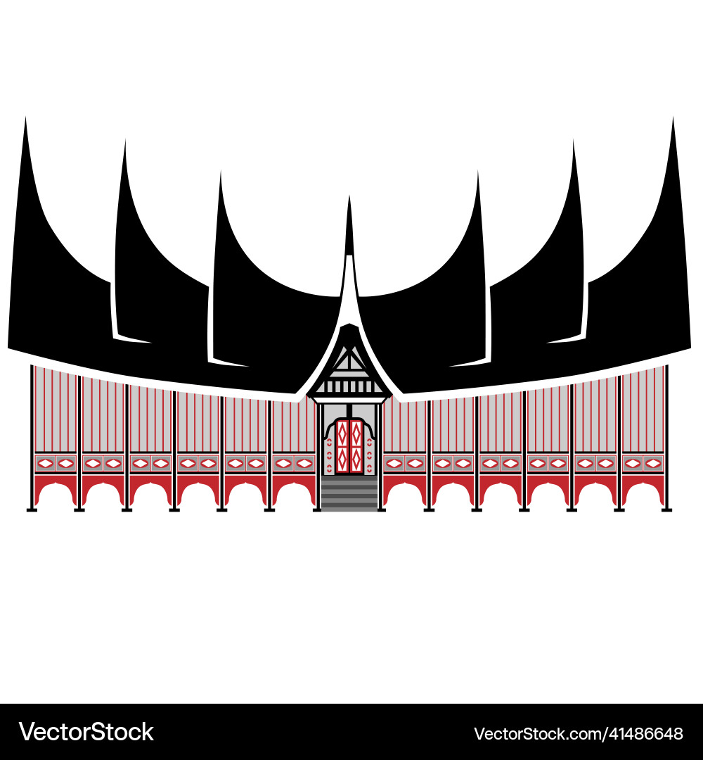 Rumah adat minangkabau Royalty Free Vector Image