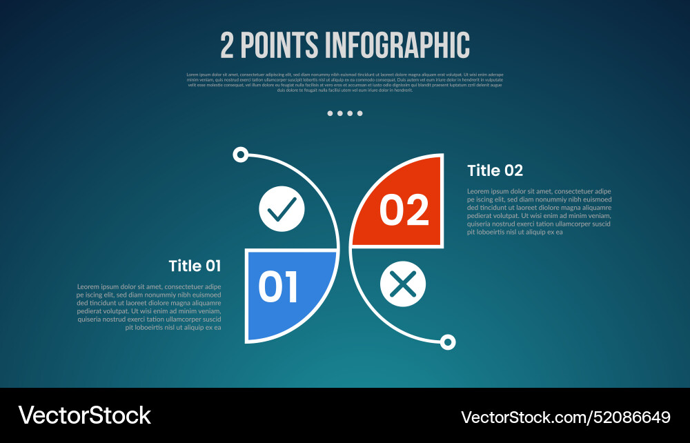2 or two point template comparison versus things Vector Image