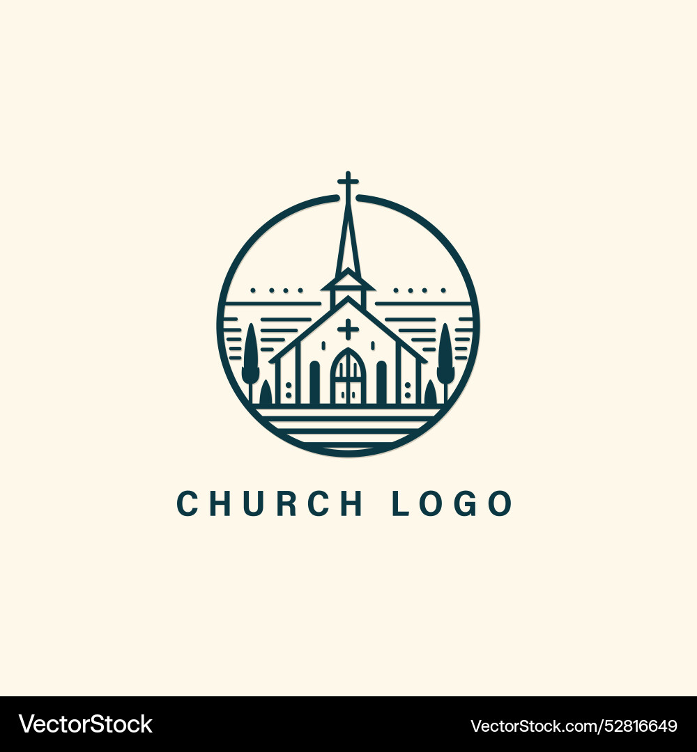 A simple logo design featuring cross placed Vector Image