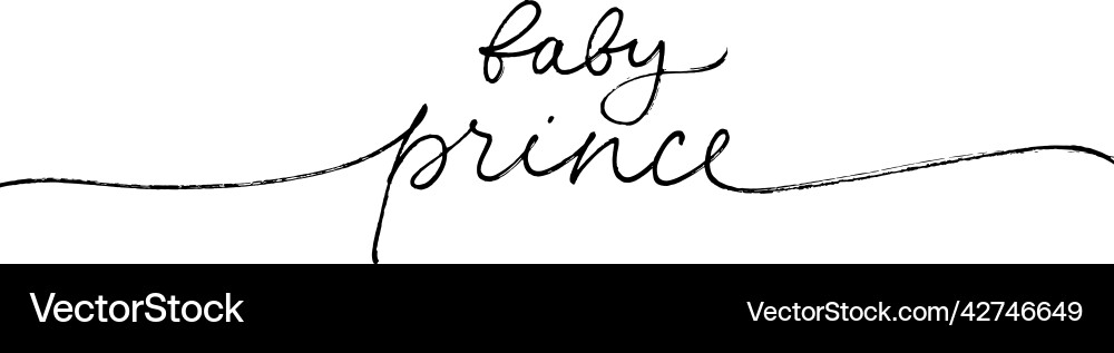 Baby prince hand drawn line lettering Royalty Free Vector