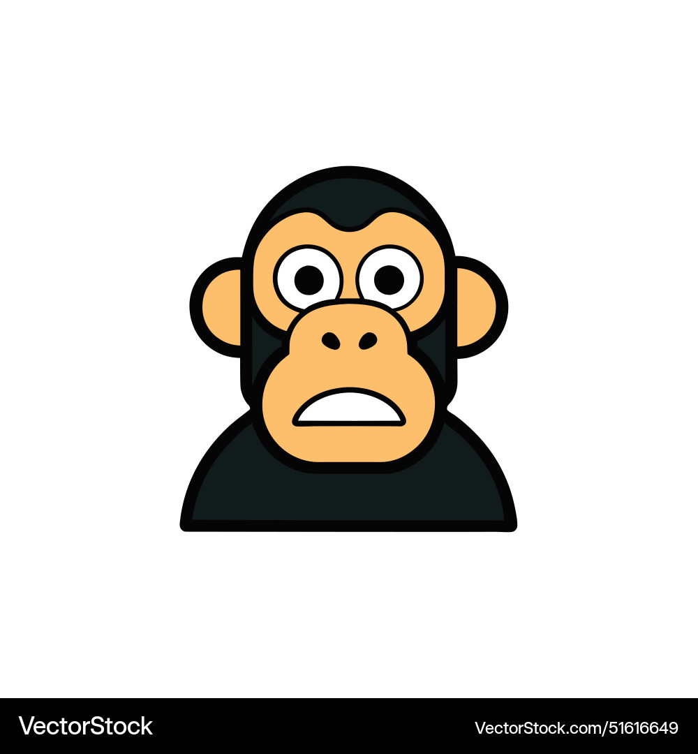 Bonobo monkey cries icon Royalty Free Vector Image