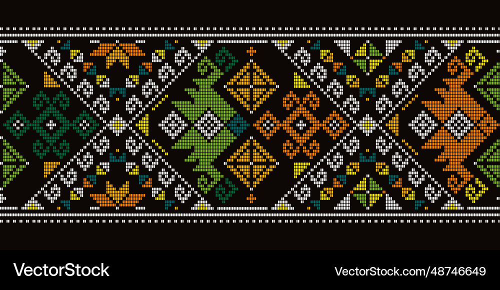 Filipino Traditional Yakan Seamless Pattern Vector Image