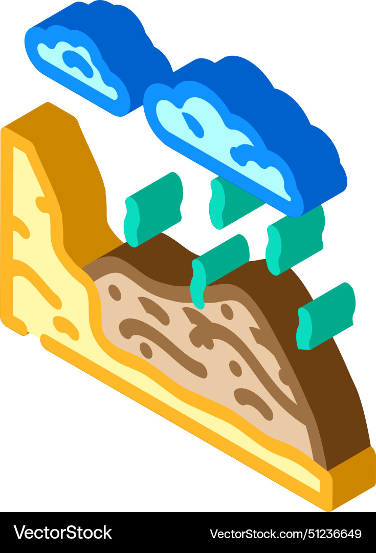 Landfill waste sorting isometric icon Royalty Free Vector