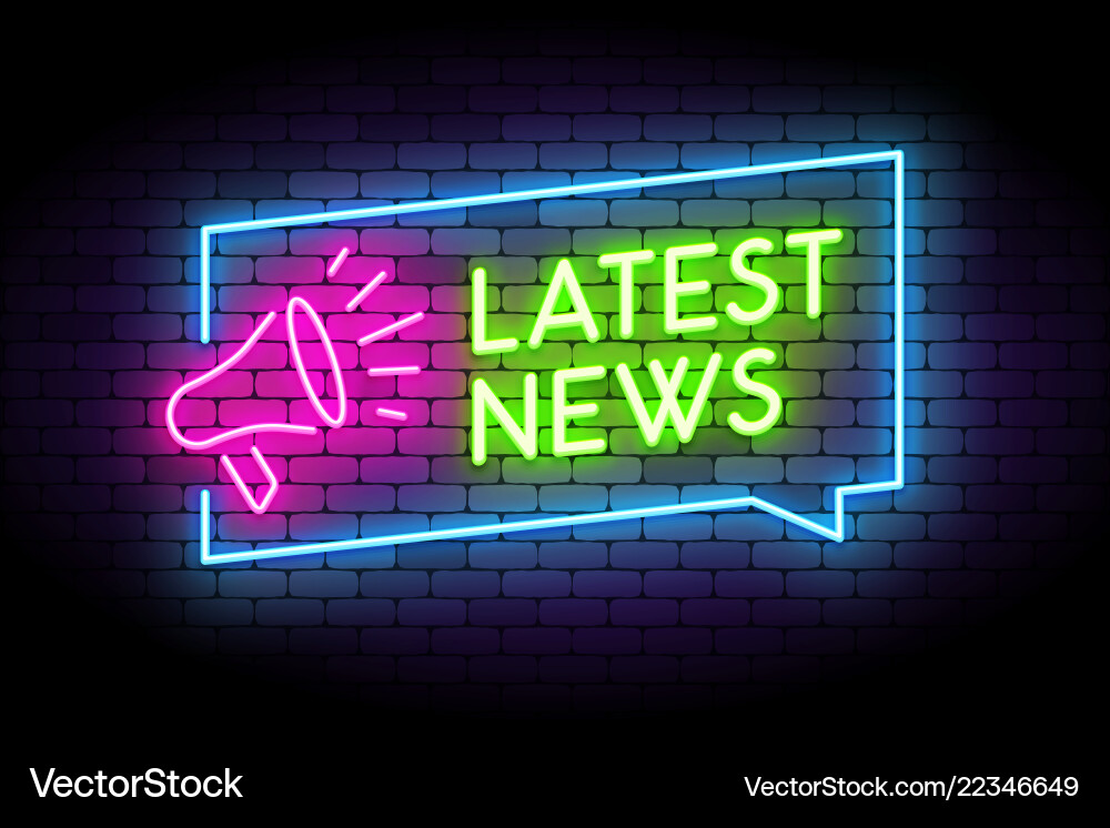 Neon News Wall Royalty Free Vector Image - VectorStock