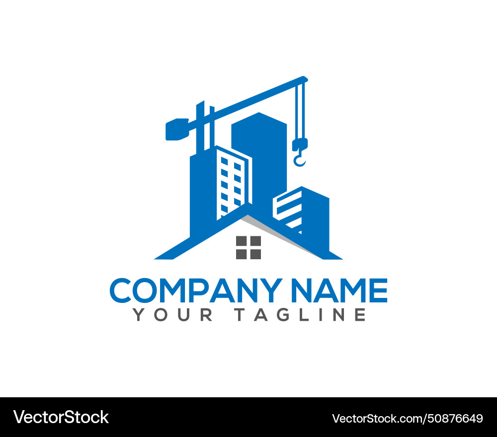 Real estate construction logo Royalty Free Vector Image