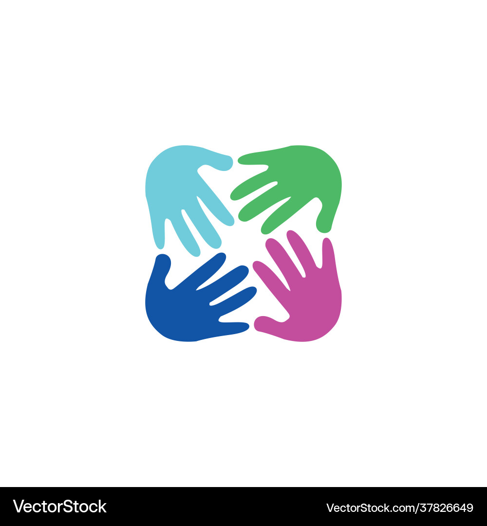 Round hand symbol logo Royalty Free Vector Image