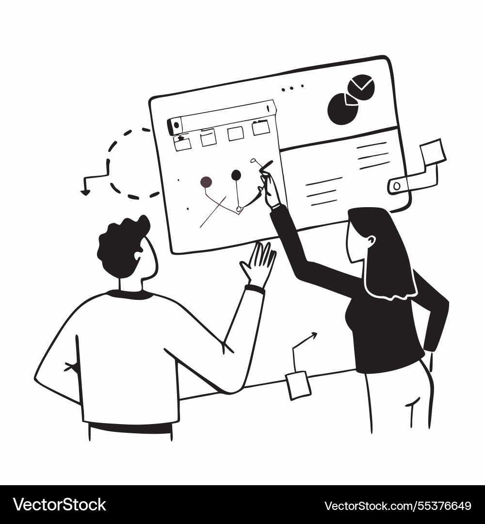 Team project discussion concept Royalty Free Vector Image