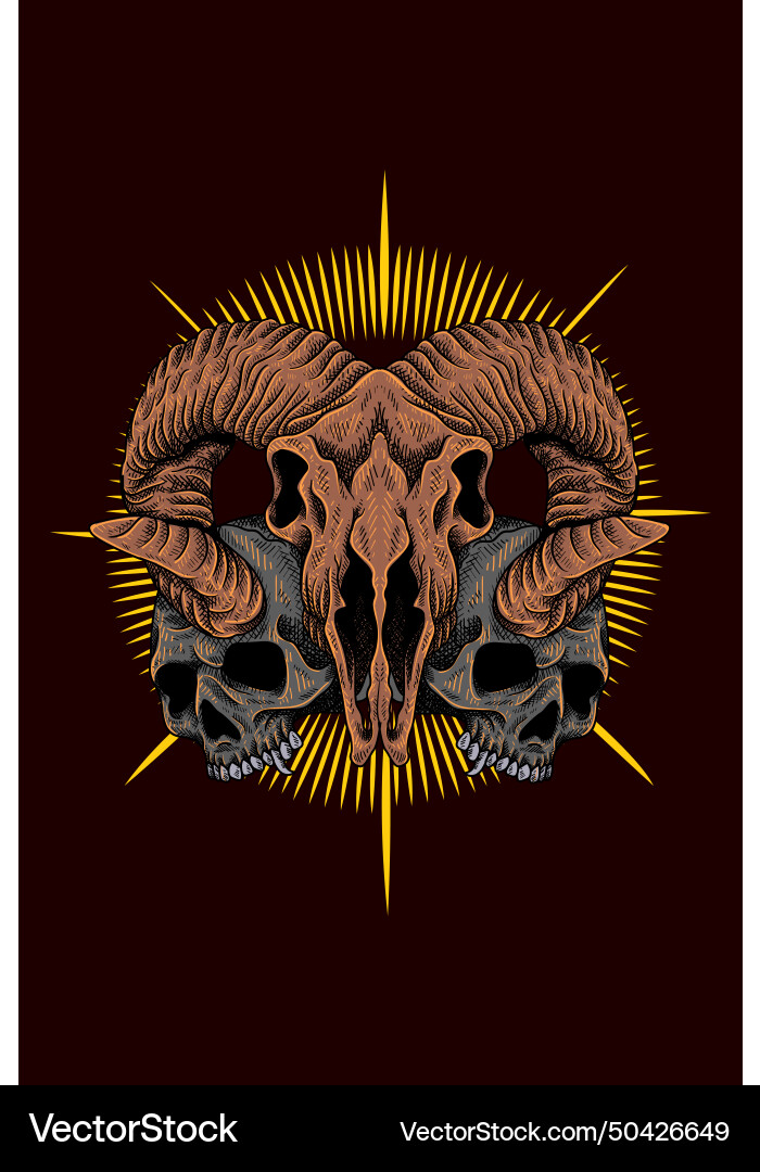 Three skulls Royalty Free Vector Image - VectorStock