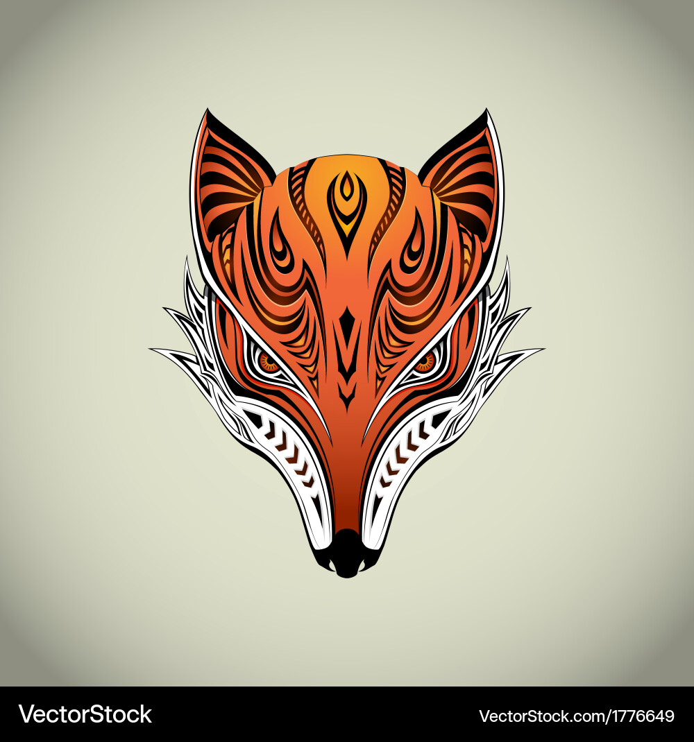 Tribal fox 1 Royalty Free Vector Image - VectorStock