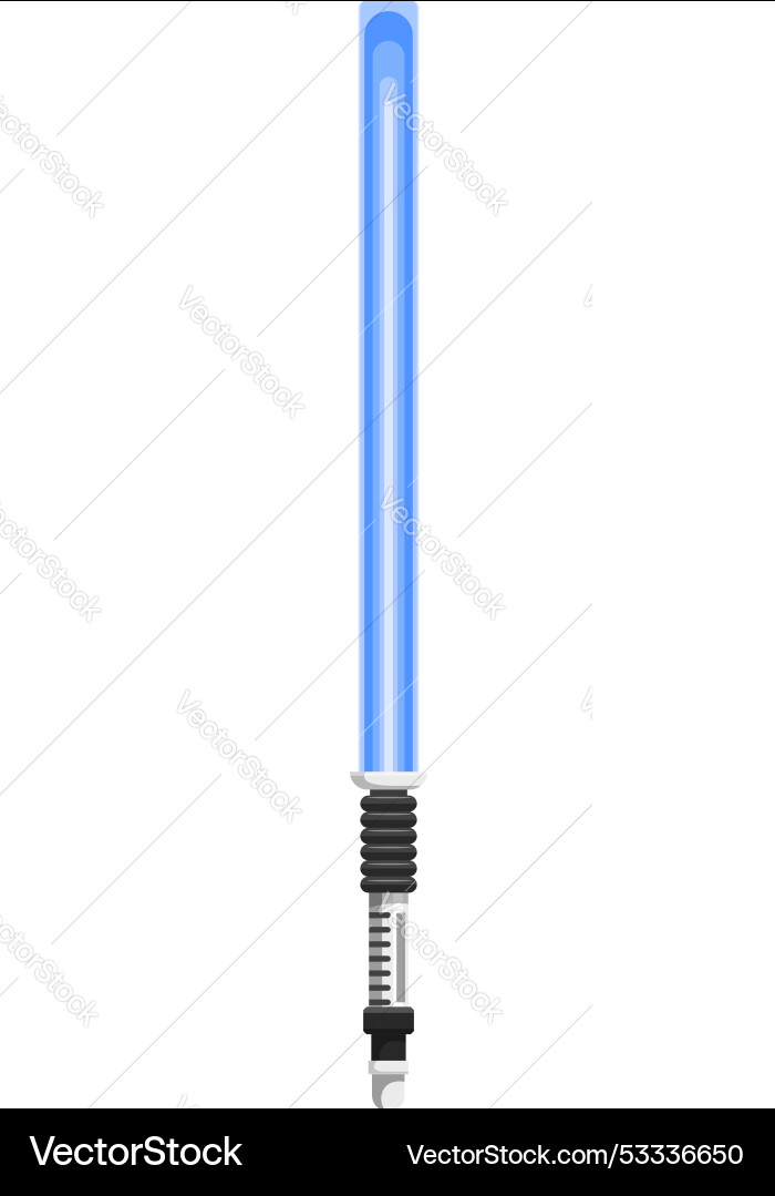 Blue laser beam sword glowing with power Vector Image