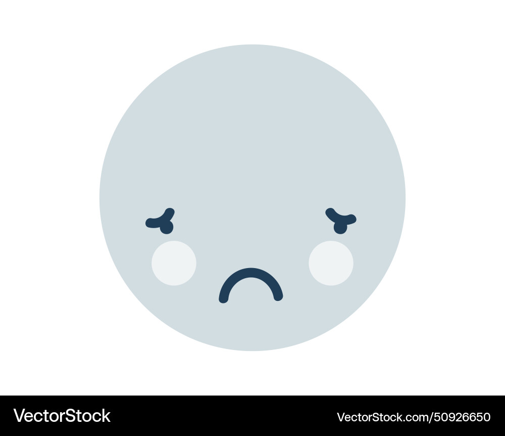 Blue sad round emoji icon object symbol flat Vector Image Blue sad round emoji icon object symbol flat Vector Image