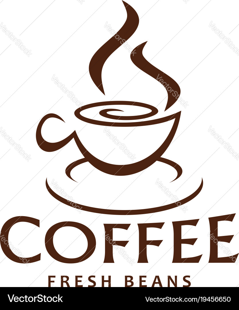 Coffee and steam icon for beans Royalty Free Vector Image