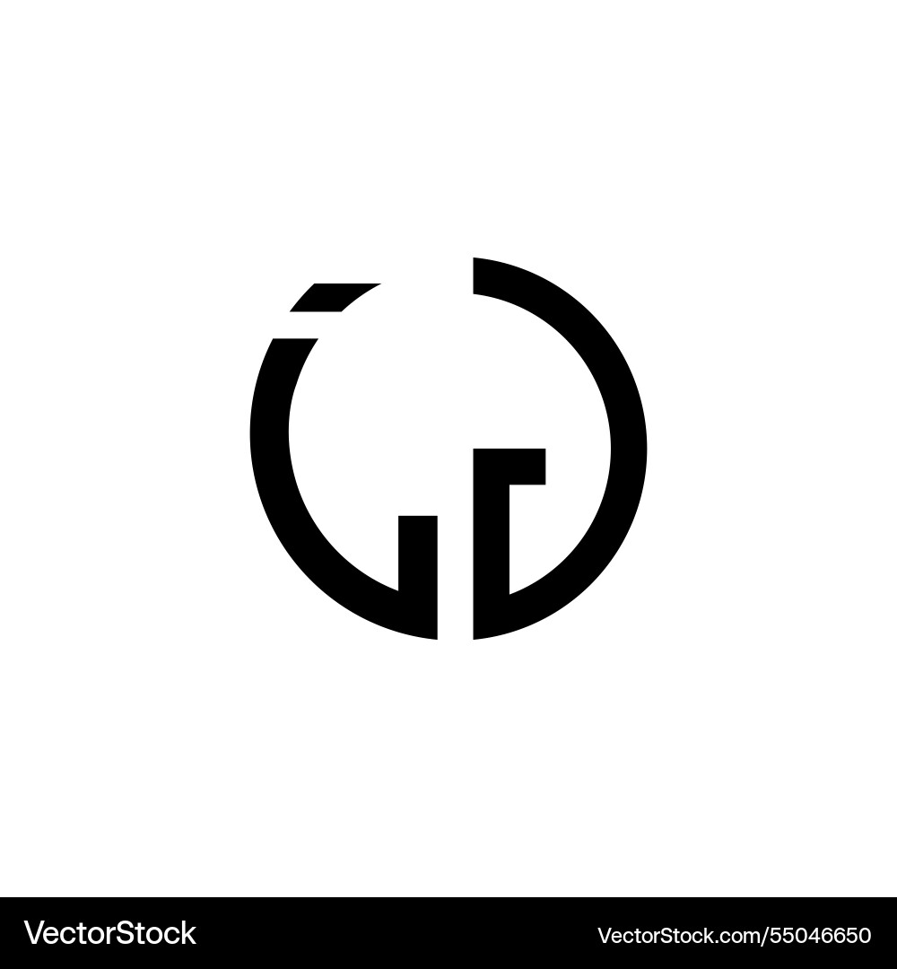 Creative-rounded-initial-jg-letters-logo Vector Image