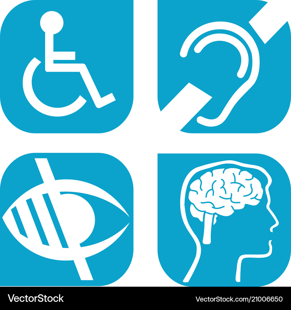 Disabled Access Symbols Collection Royalty Free Vector Image