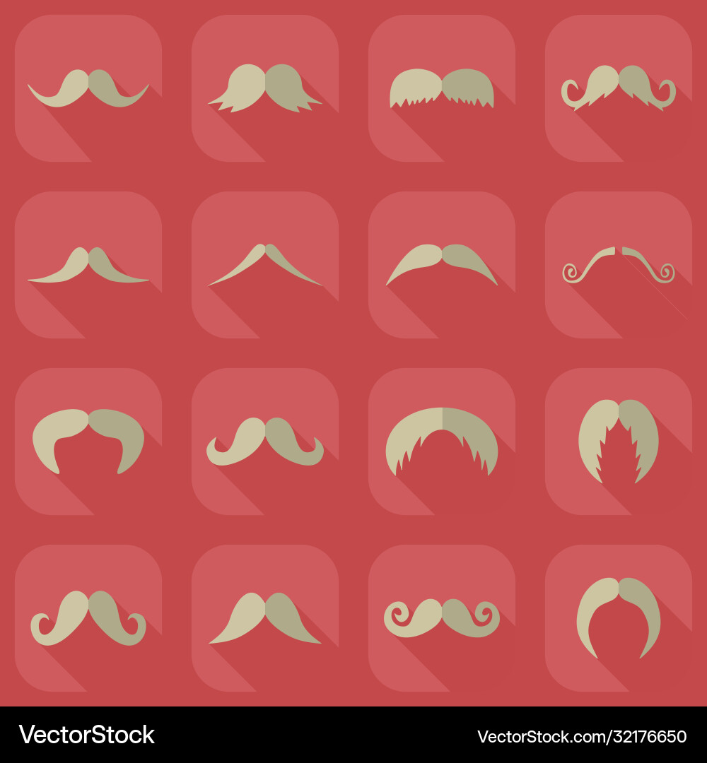 Flat modern design with shadow icon mustache Vector Image