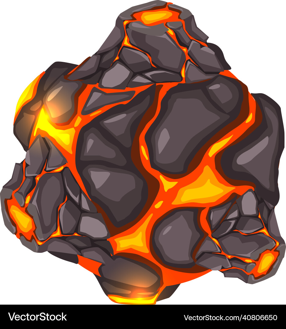 Hot asteroid cartoon composition Royalty Free Vector Image