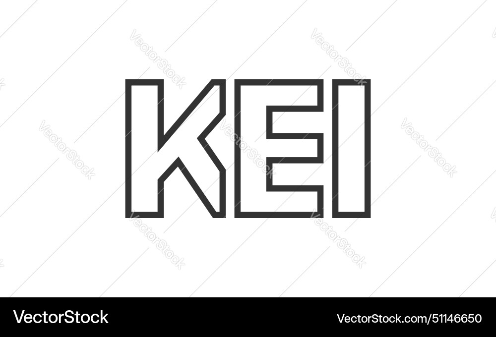 Kei logo design template with strong and modern Vector Image
