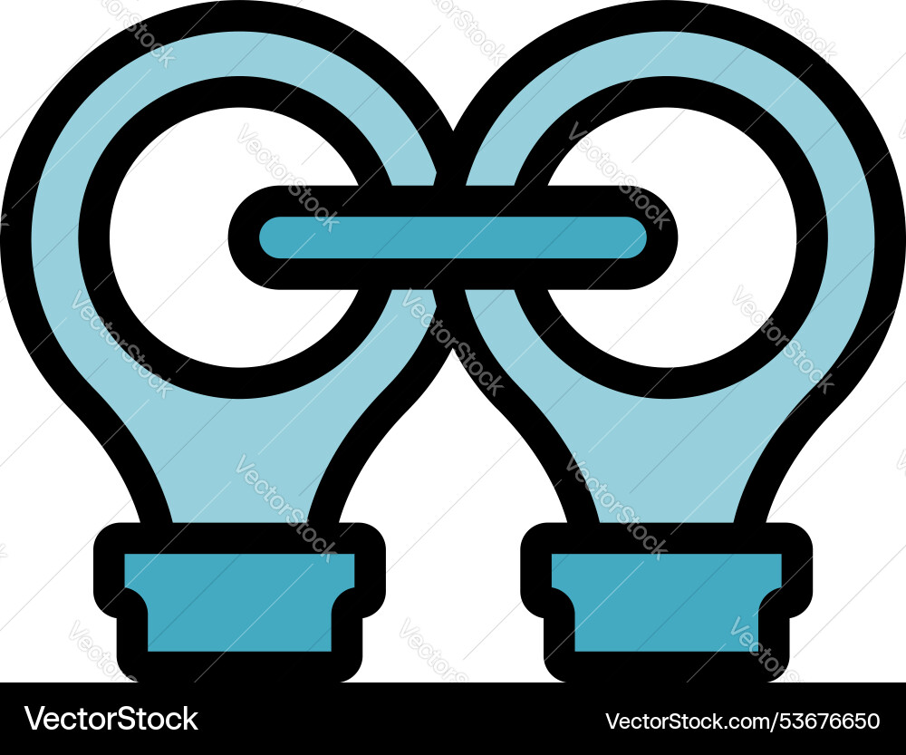 Light bulbs sharing innovative idea through link Vector Image