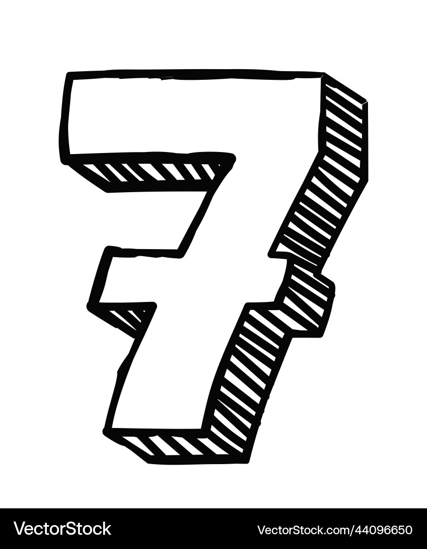 Number seven icon Royalty Free Vector Image - VectorStock