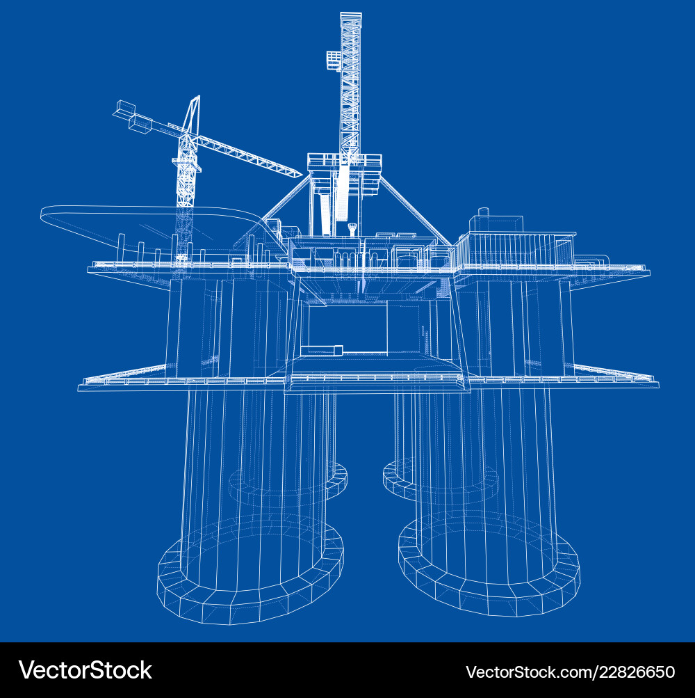 Offshore oil rig drilling platform concept Vector Image