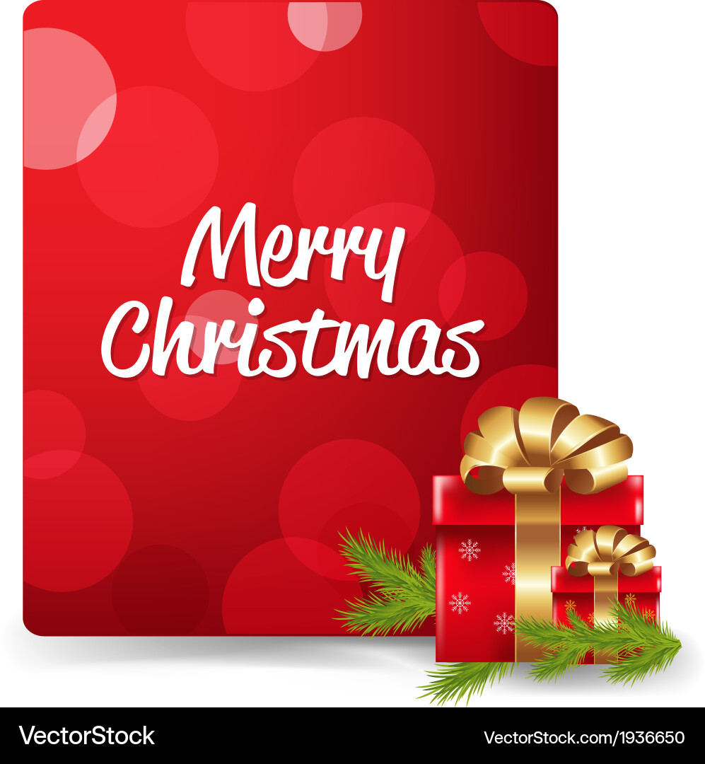 Red blank gift tag and box Royalty Free Vector Image