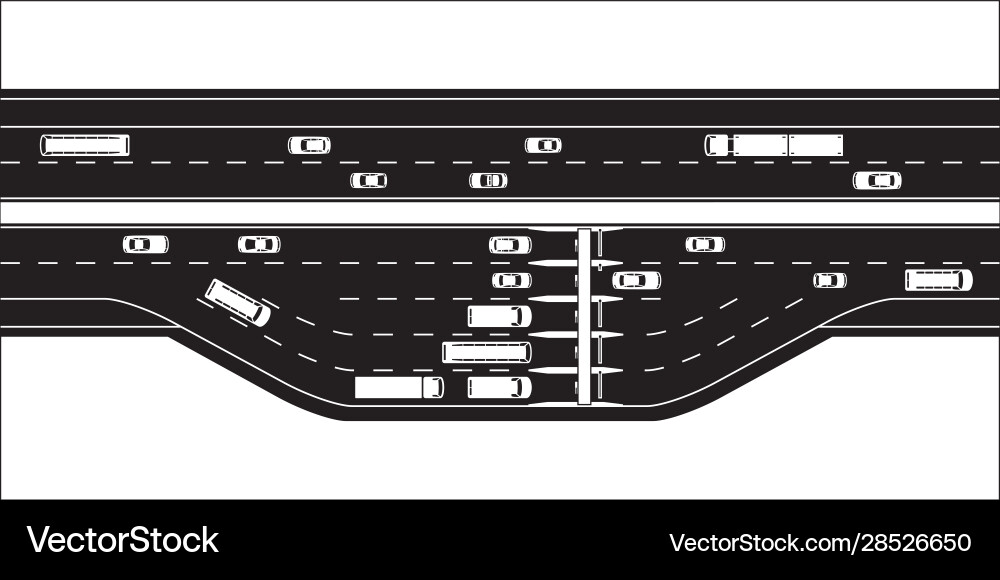 Toll station on highway Royalty Free Vector Image