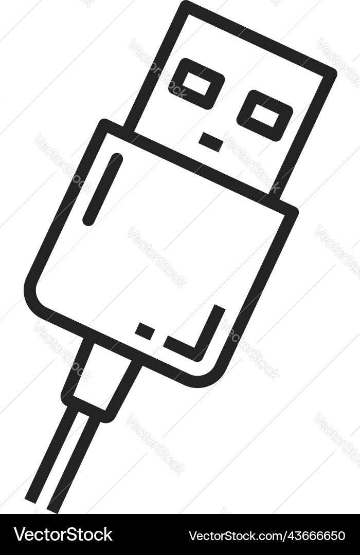 USB Connection Plug Icon Royalty Free Vector Image
