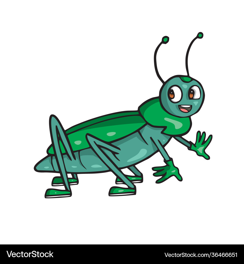 Beatle friendly cute insect cartoon Royalty Free Vector