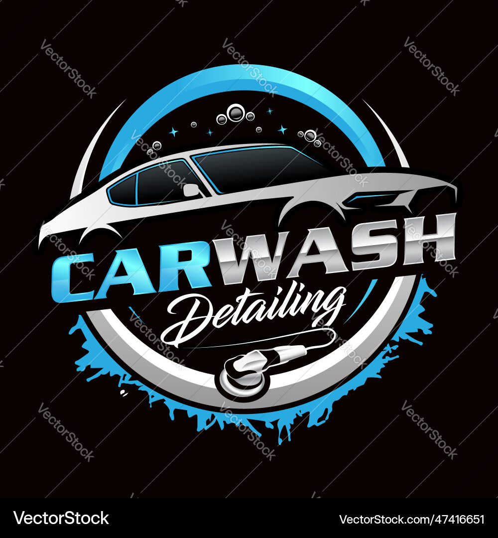 Car Detailing & Wash Logo Royalty Free Vector Image