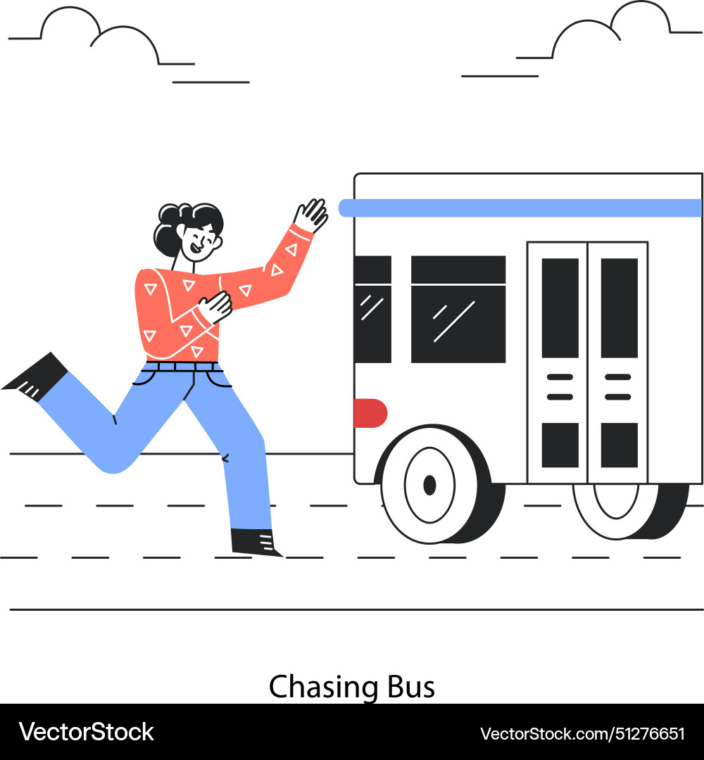 Chasing bus Royalty Free Vector Image - VectorStock