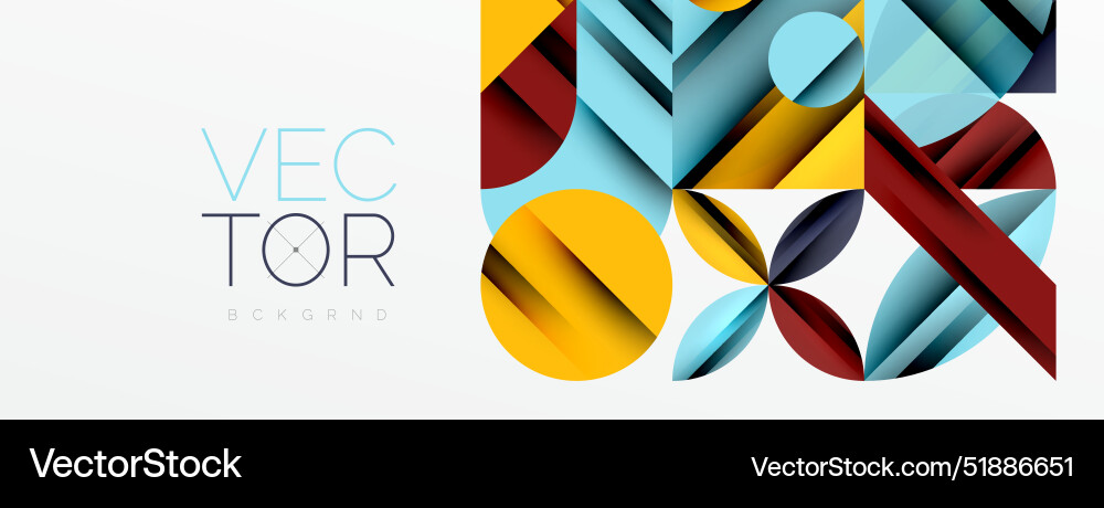 Circle square triangle shapes geometric minimal Vector Image
