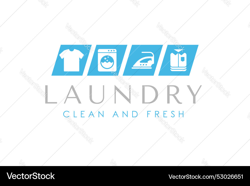 Creative laundry logo design template washing Vector Image