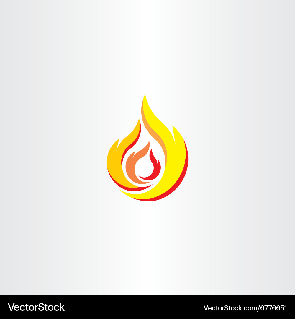 Fire flame icon logo element Royalty Free Vector Image