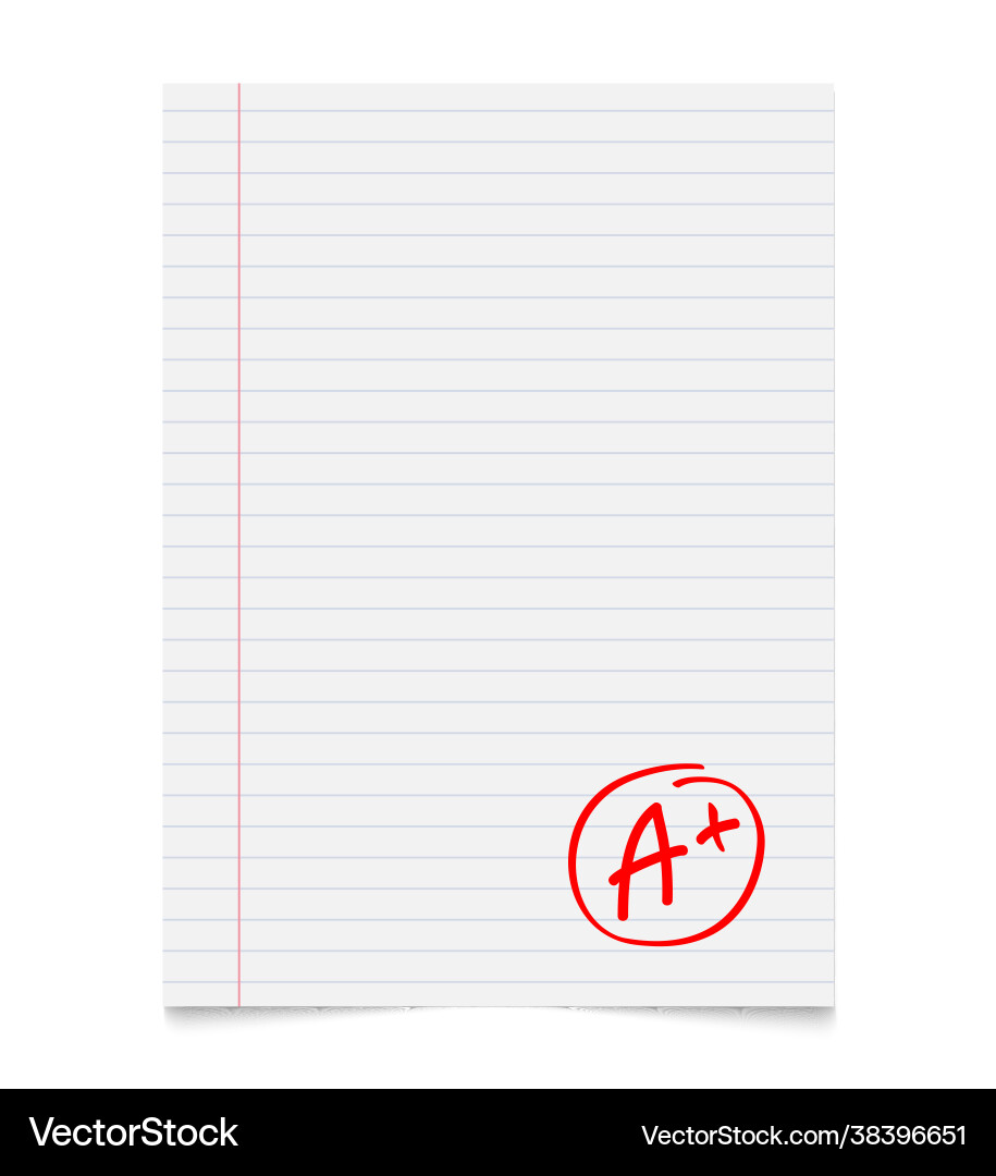 Grade result a plus hand drawn Royalty Free Vector Image