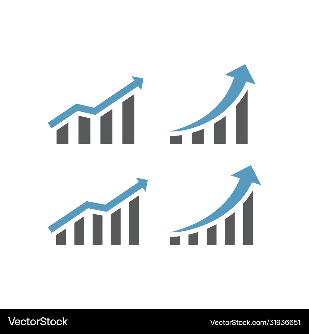 Growth bar infographic or chart with arrow icon Vector Image