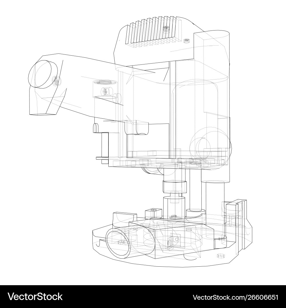 Outline milling machine Royalty Free Vector Image