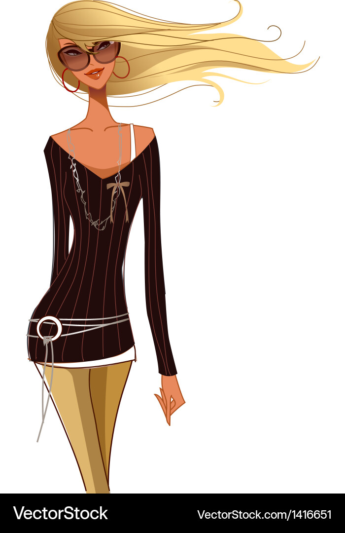 Stylish fashion model Royalty Free Vector Image