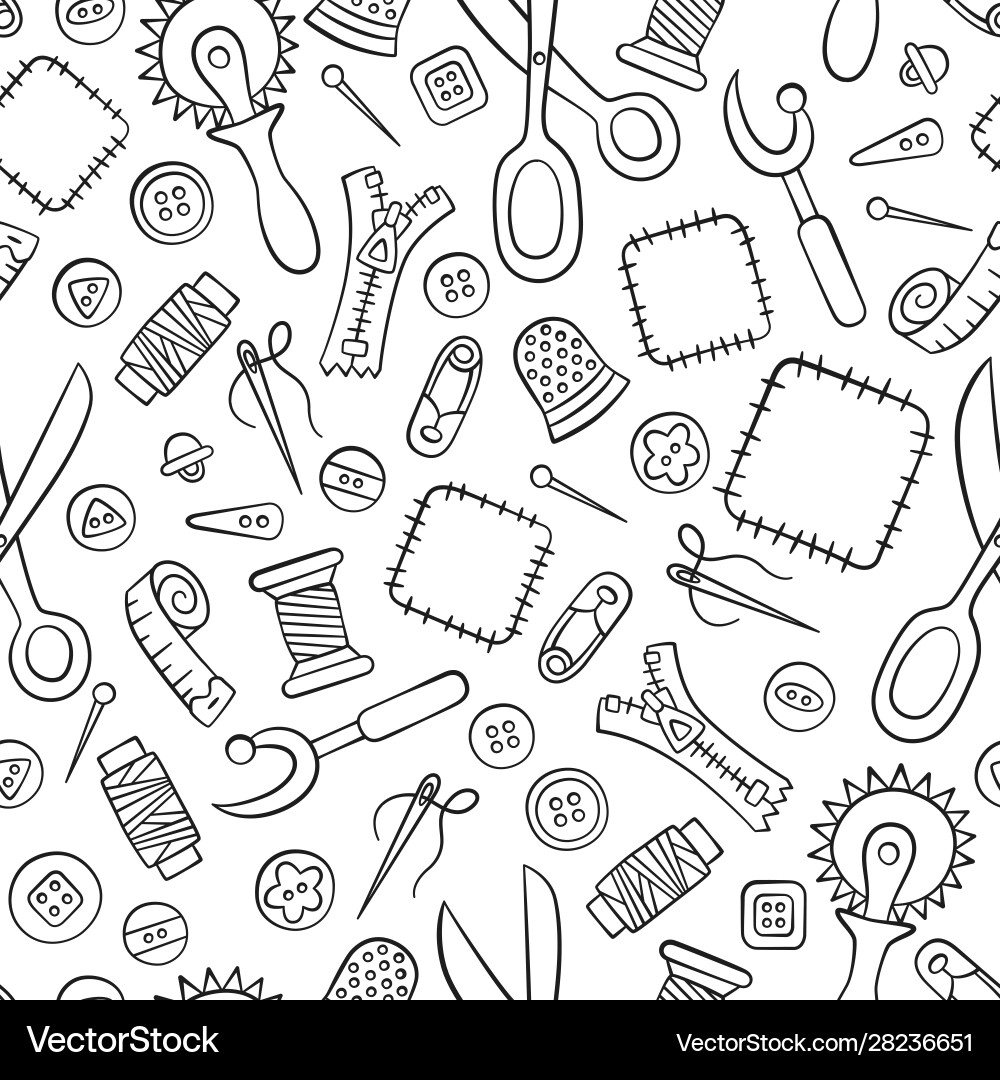 Tools and accessories for sewing needlework Vector Image