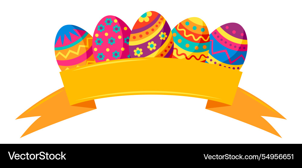 With cute easter eggs Royalty Free Vector Image