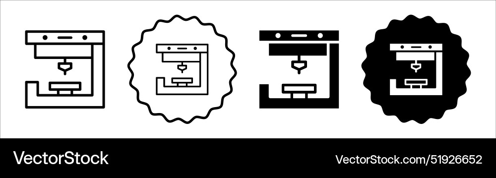 3d printer icon symbol set collection 3d printer Vector Image