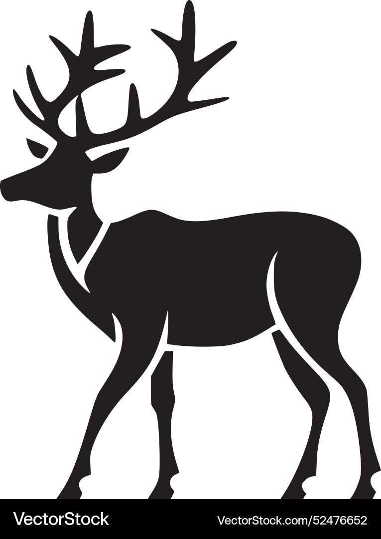 Deer - black and white Royalty Free Vector Image