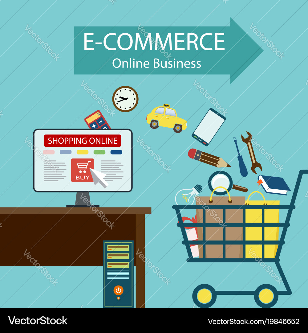 E-commerce online business Royalty Free Vector Image