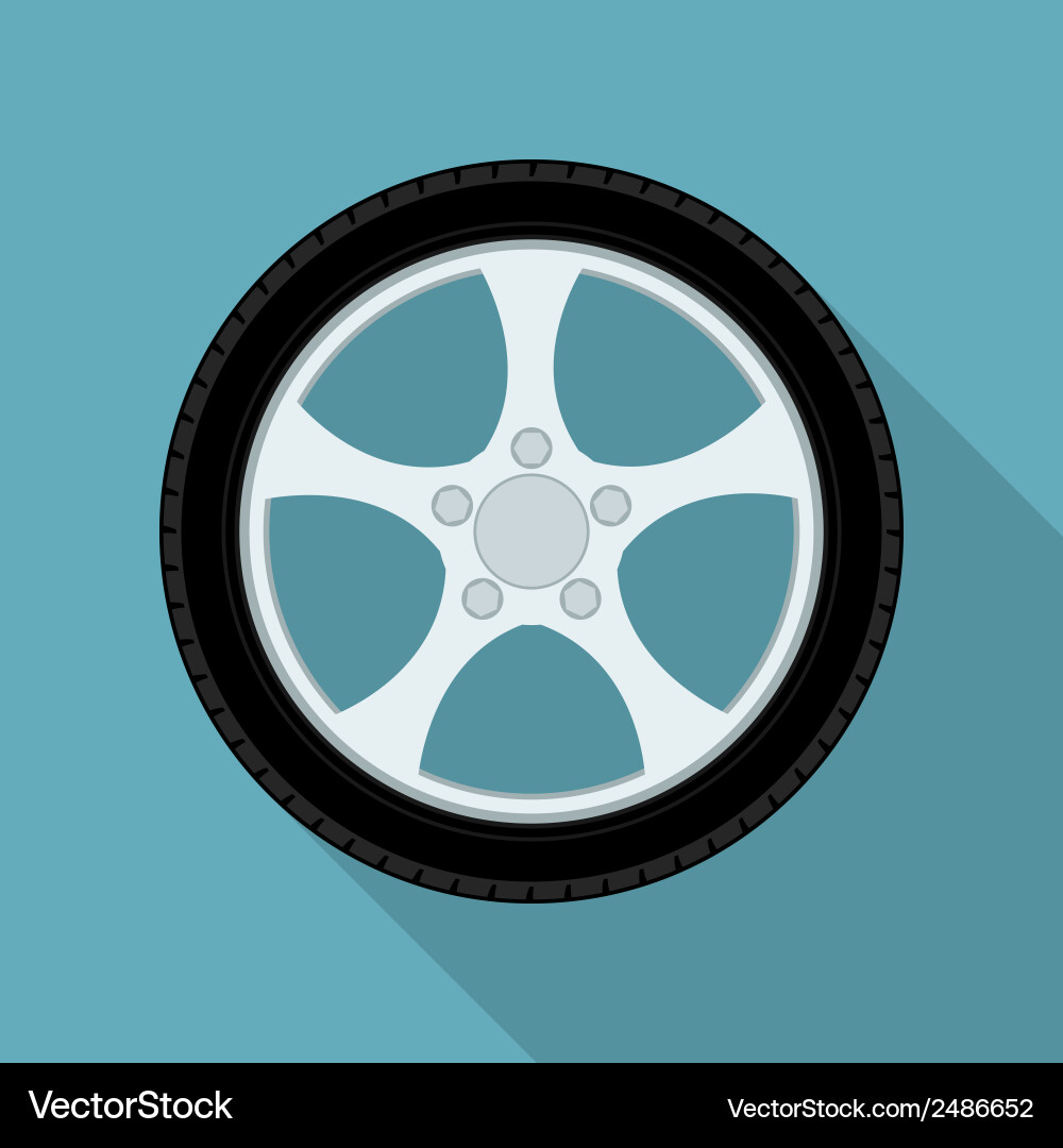 Flat wheel Royalty Free Vector Image - VectorStock