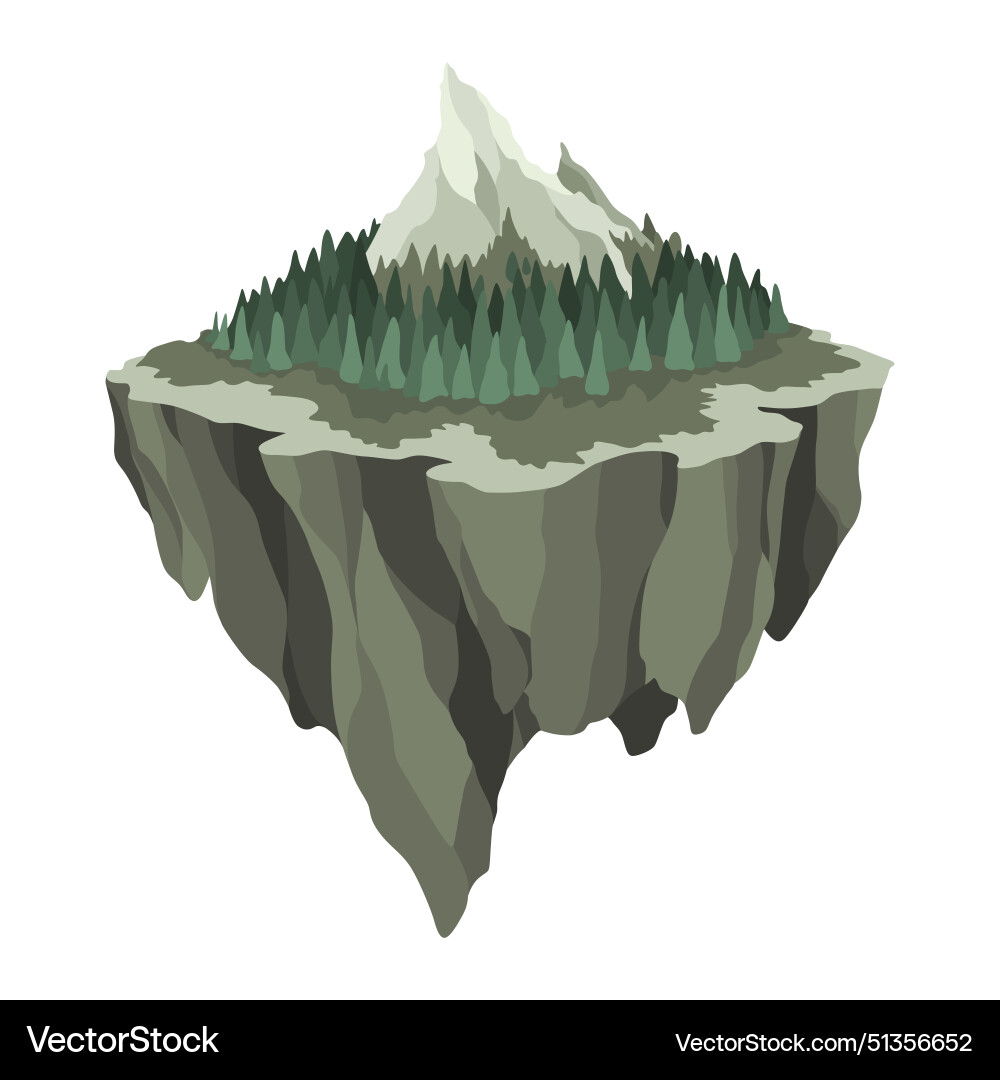 Game flying island platform of exotic Royalty Free Vector