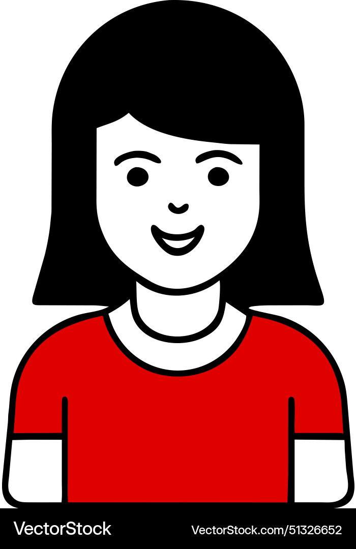 Girl red icon Royalty Free Vector Image - VectorStock