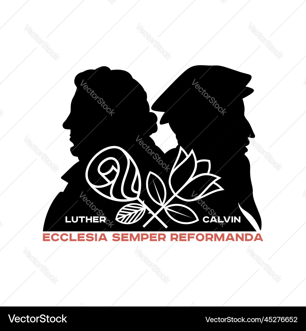 Martin luther and john calvin Royalty Free Vector Image
